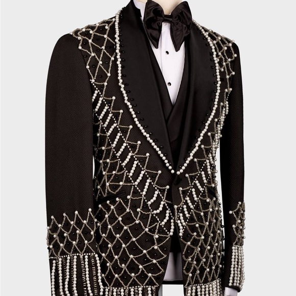 Suits & Blazers | Mens Crystal Stone Black Tuxedo | Poshmark